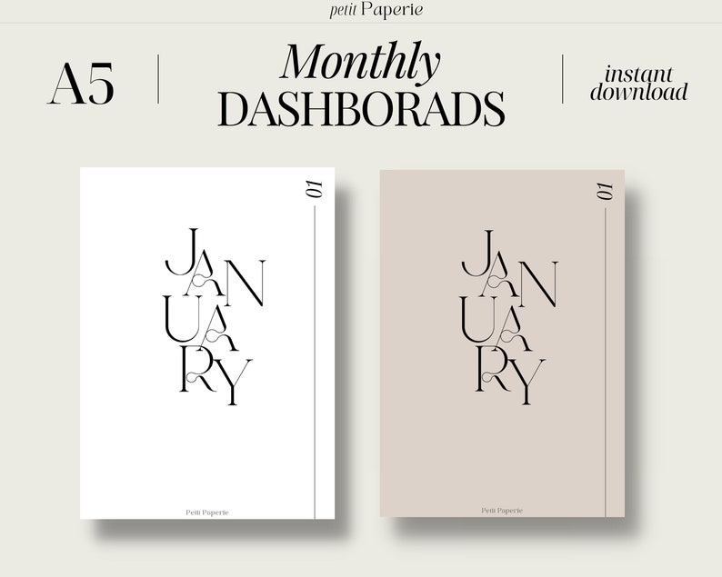 MONTHLY PRINTABLE A5 Planner Dividers Simple Modern - Etsy