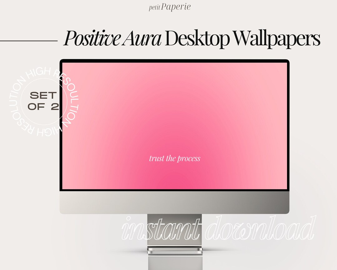 Positive Gradient Aura Pink Affirmations Theme Desktop Wallpaper ...