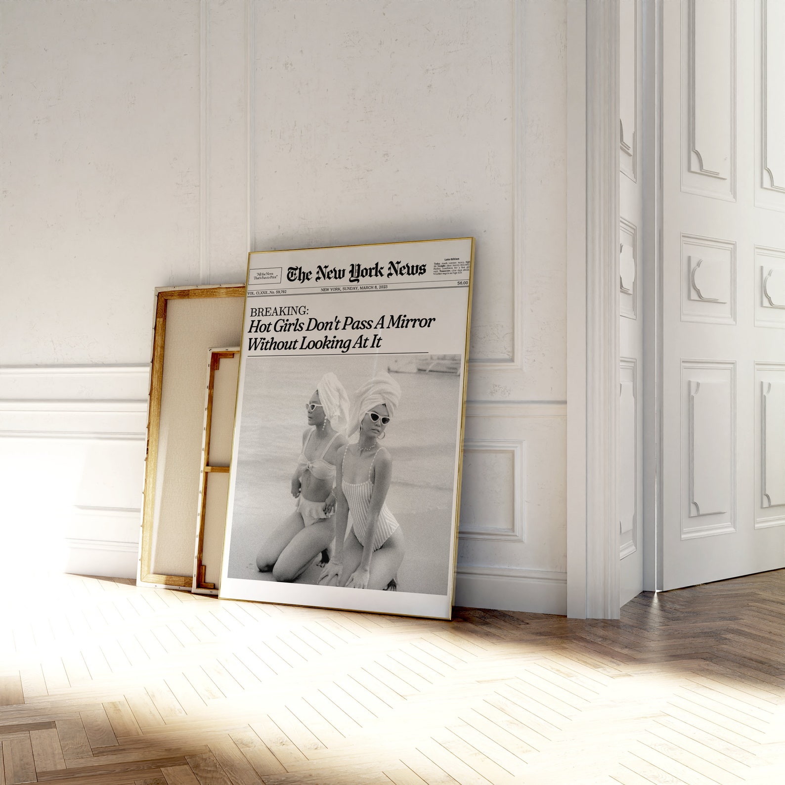 Trendy Newspaper Print, Bathroom Wall Art, Affirmations Poster, New ...