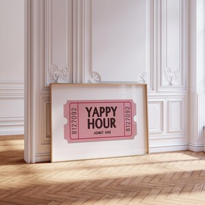 Yappy Hour Print, Happy Hour Bar Cart Wall Art, Bar Cart Printable ...