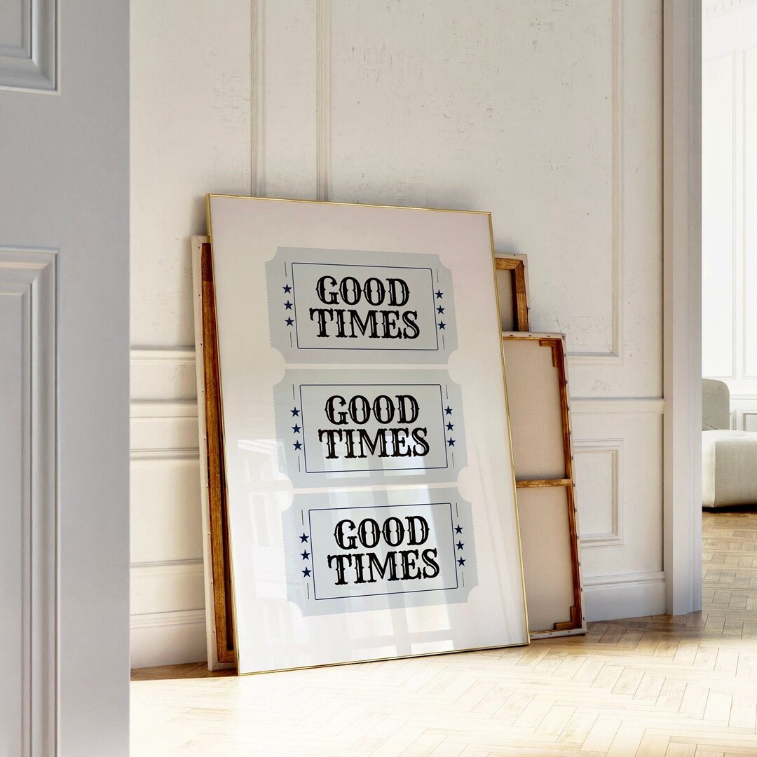Good Times Ticket Wall Art, Preppy Wall Art Print, Trendy Coastal Wall ...