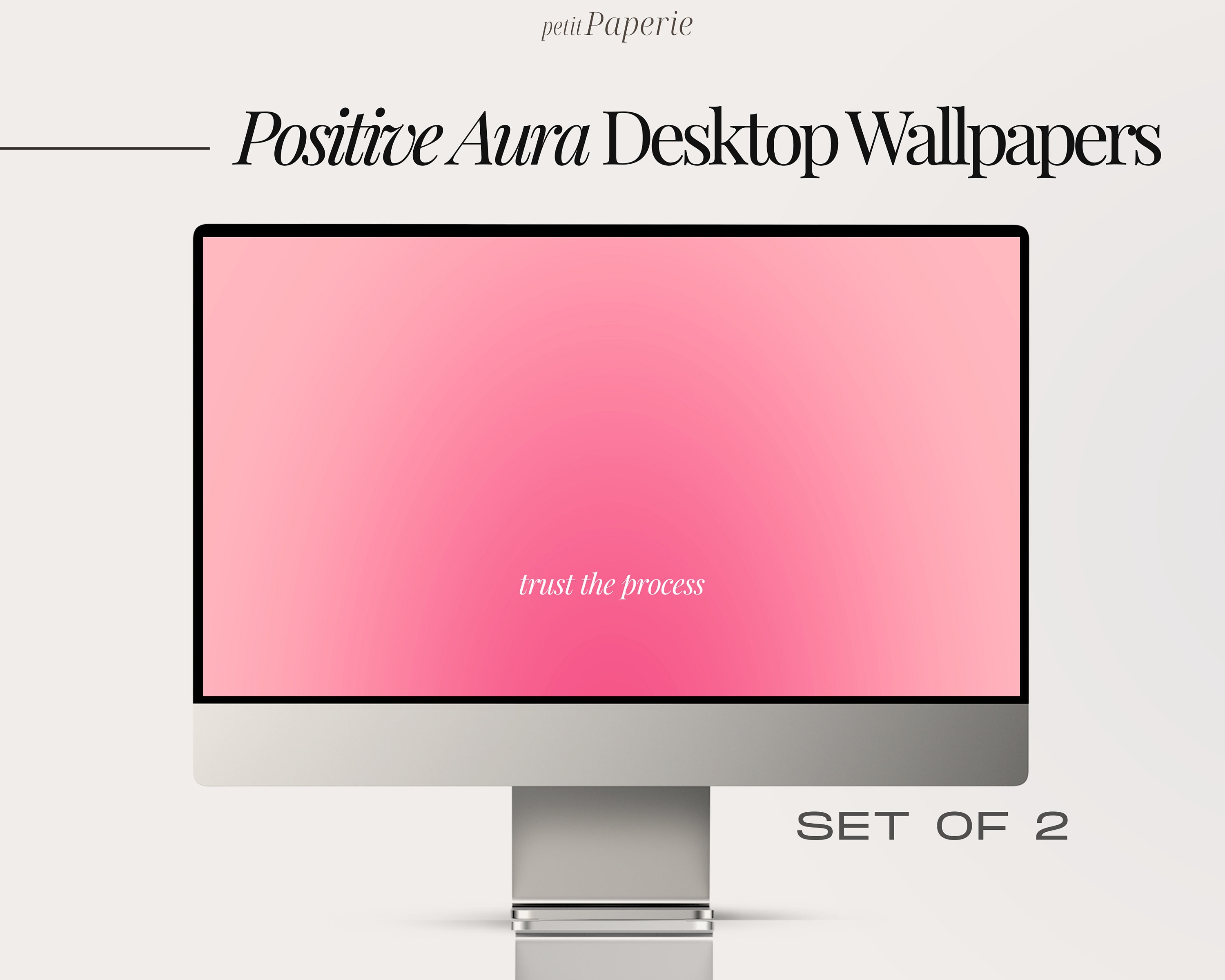 Positive Gradient Aura Pink Affirmations Theme Desktop - Etsy
