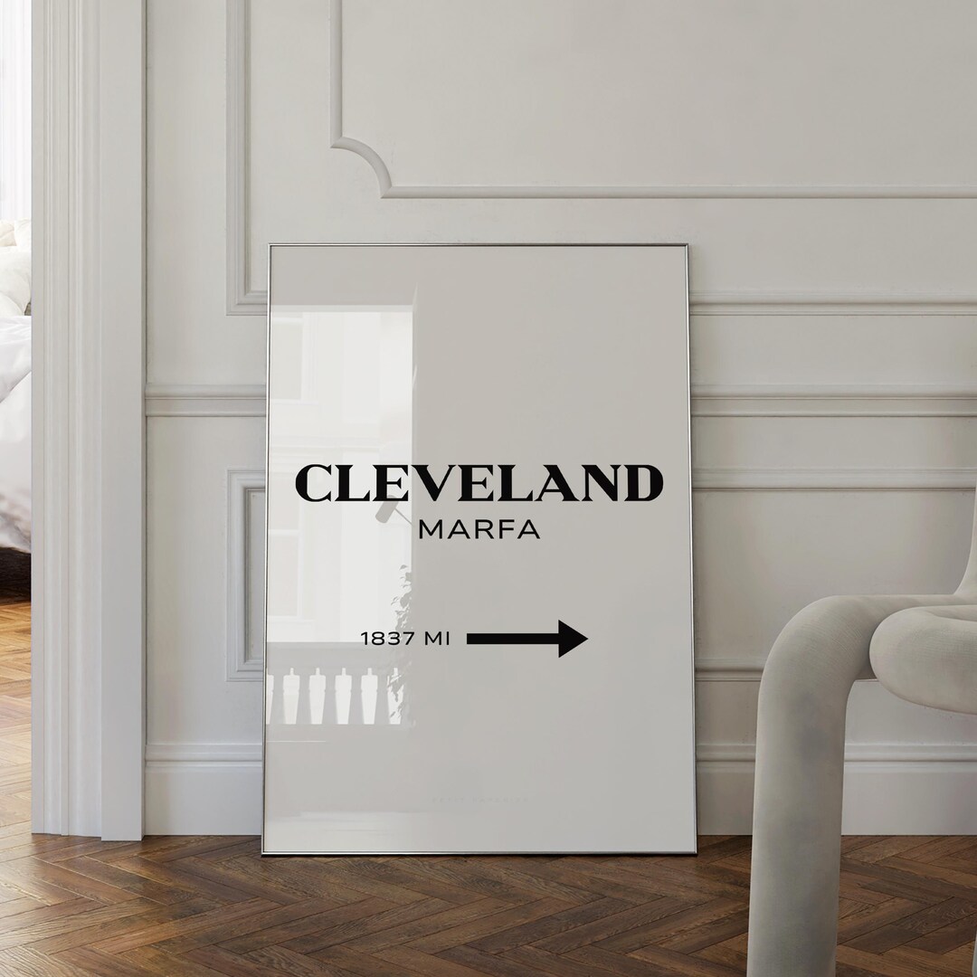 Cleveland Wall Art, Trendy Marfa Luxury Fashion Wall Art, College Dorm ...