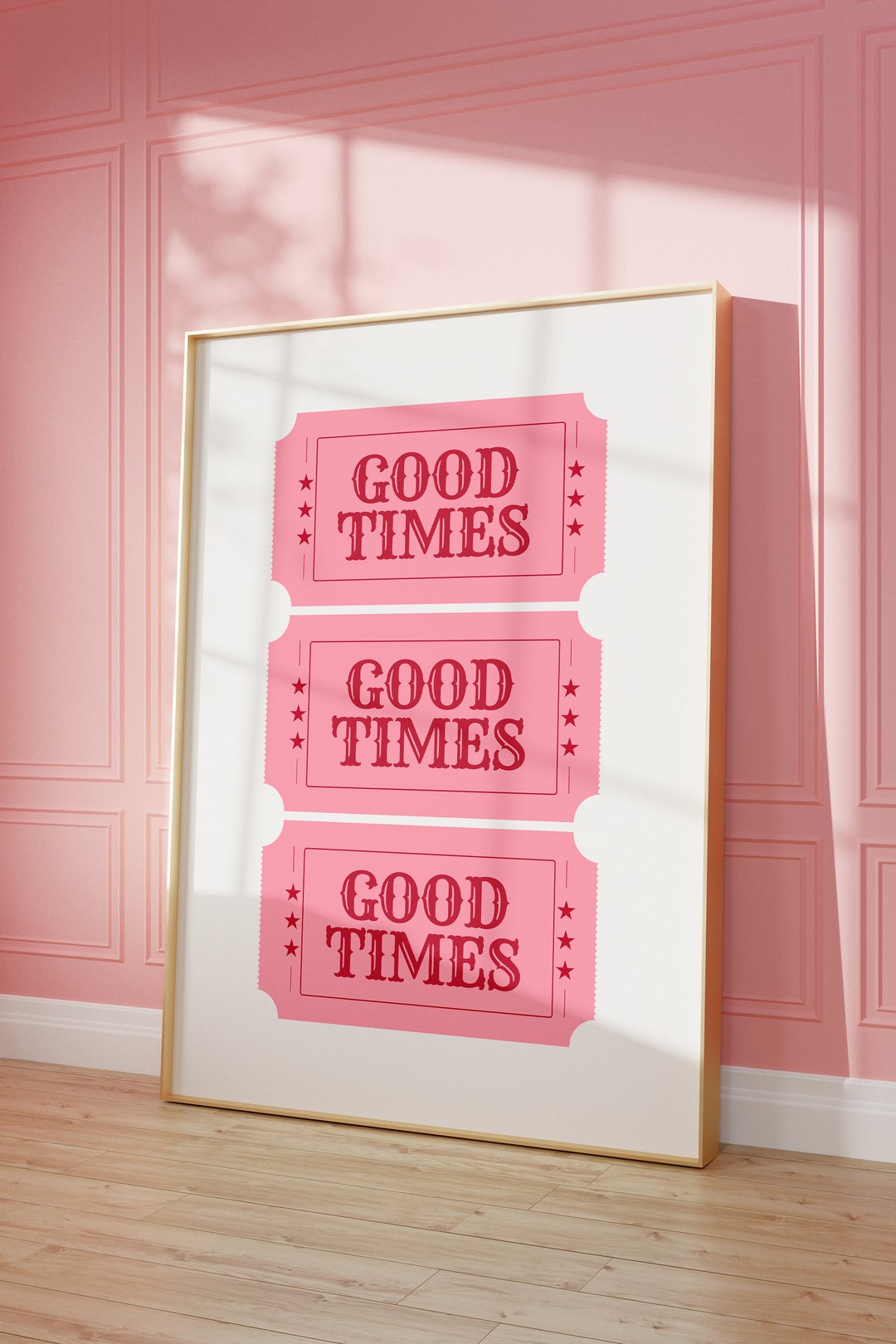 Good Times Ticket Wall Art, Preppy Wall Print, Trendy Girly Coastal ...
