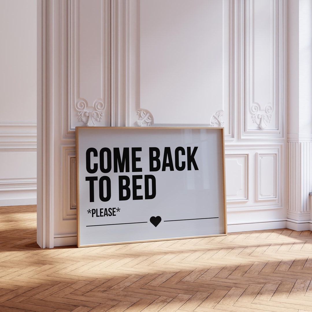 Come Back to Bed, Above Bed Wall Art, Pastel Blue, Trendy Wall Art ...