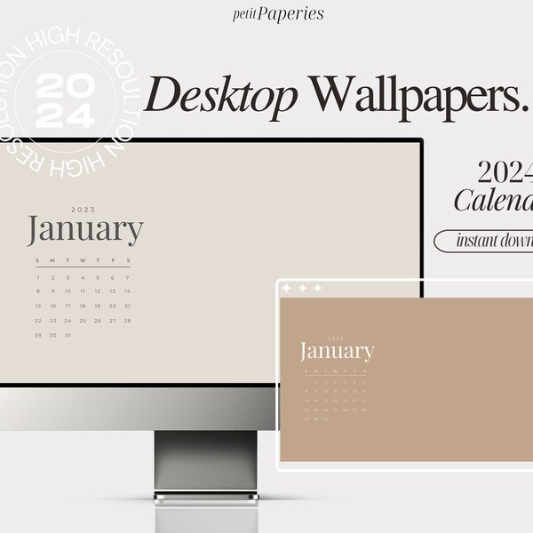 Monthly Desktop Organizer Wallpaper - Etsy