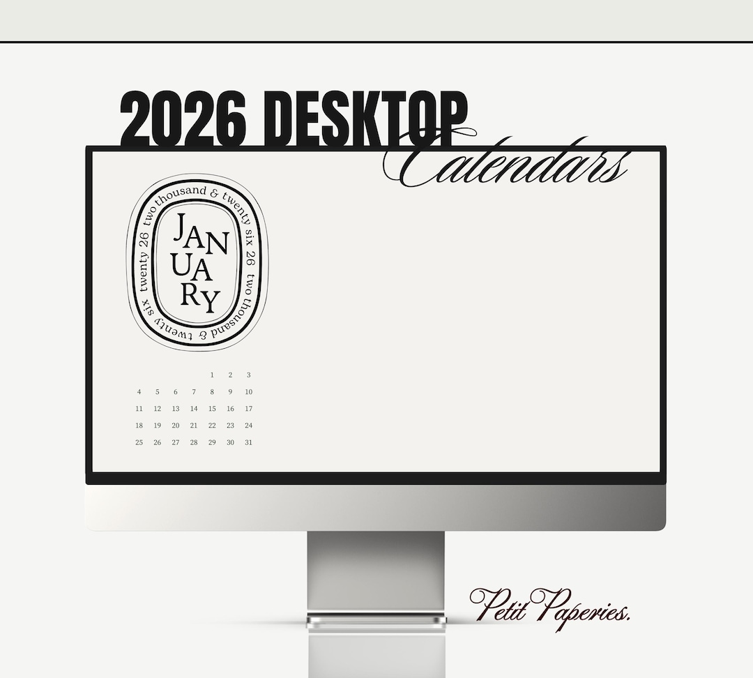 2026 Desktop Calendar Wallpapers With a Minimalist Modern Simple Design ...