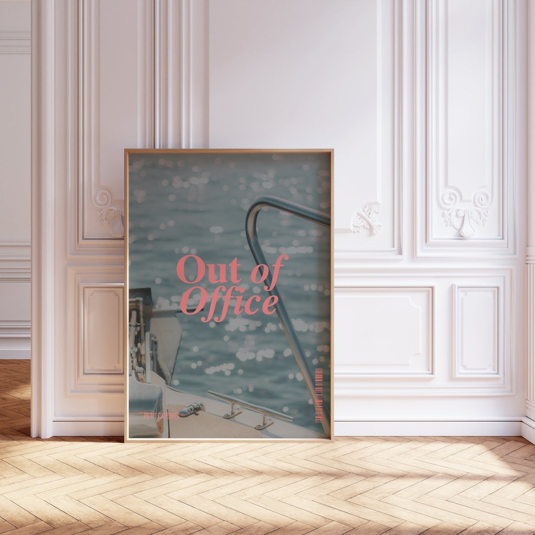 Coastal Wall Art, Out of Office Poster, Newspapers Magazine Print Retro ...