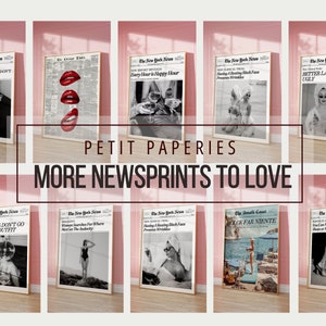 Retro Newspaper Headline, Good Old Days Newsprint, Retro Girly Decor ...