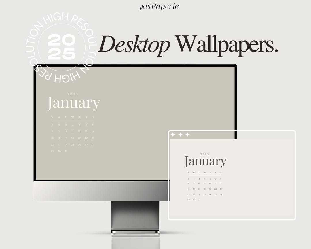 2025 Desktop Wallpapers Calendars | Monthly Desktop Backgrounds, SET OF ...