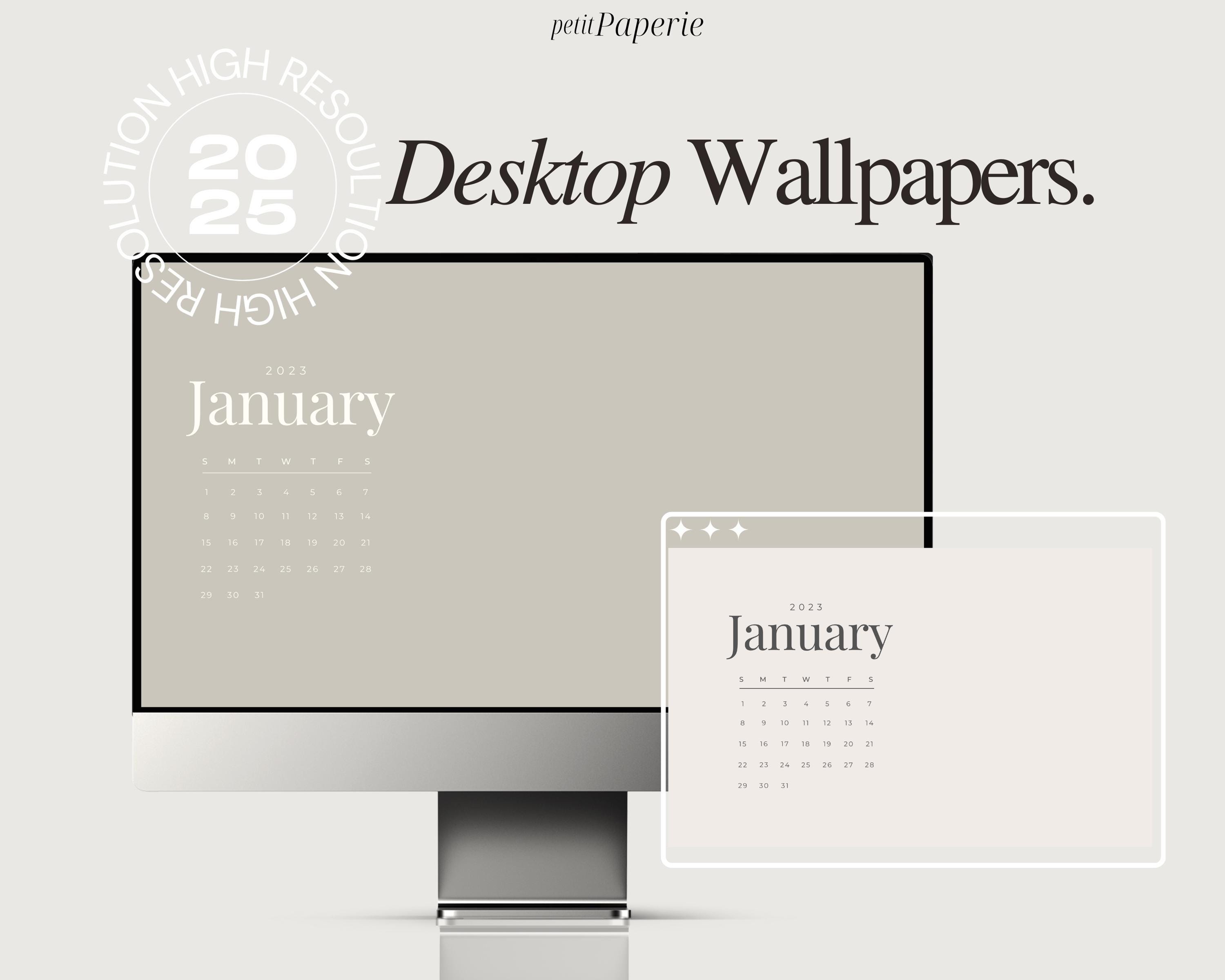 2025 Desktop Wallpapers Calendars | Monthly Desktop Backgrounds, SET OF ...