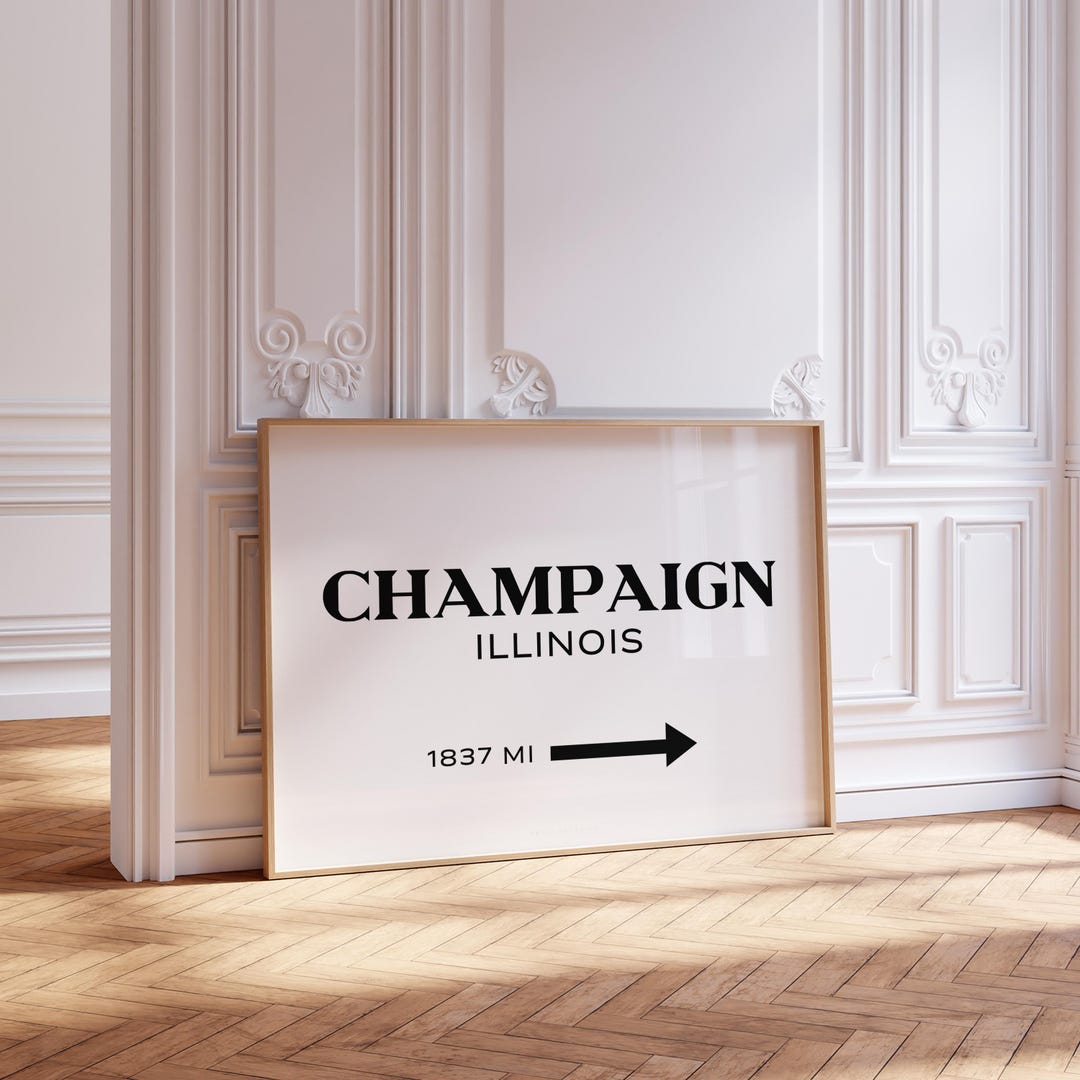 Champaign UIUC College Grad Gift Marfa Wall Print Illinois Wall Art ...