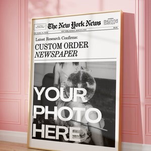 CUSTOM Newspaper Print, Personalized New York Newspaper Wall Art ...