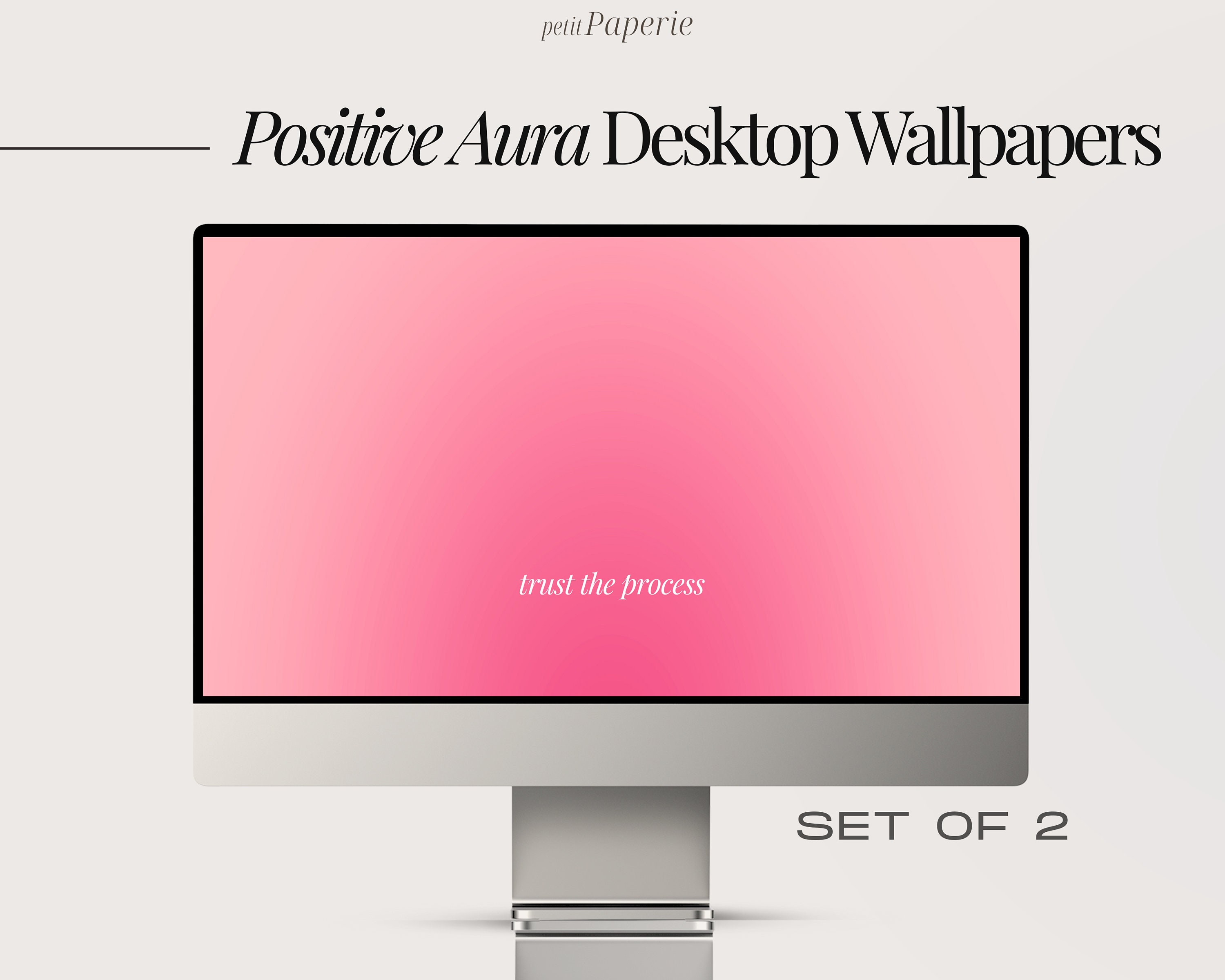 Positive Gradient Aura Pink Affirmations Theme Desktop - Etsy