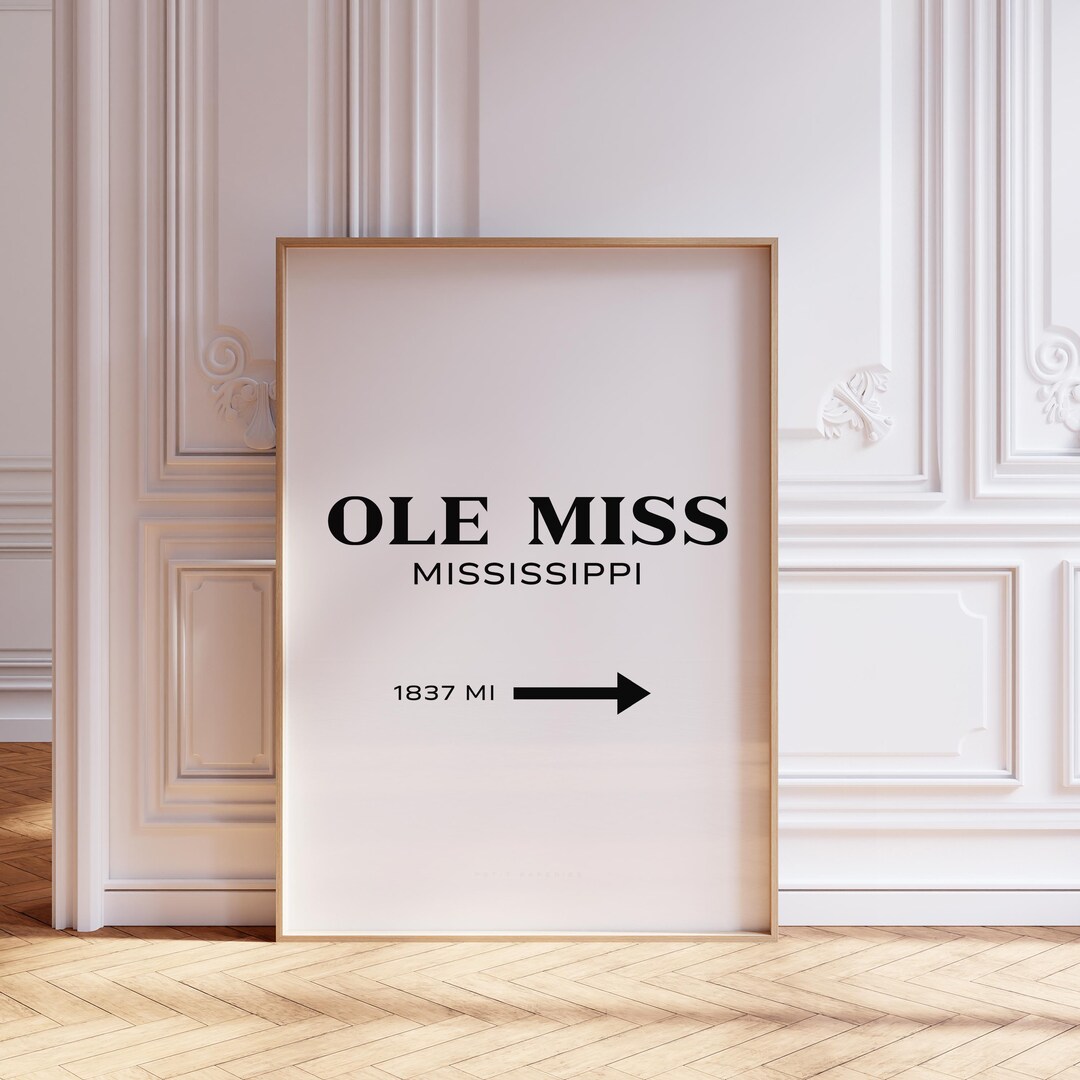 Ole Miss Wall Art College Graduation Gift Marfa Wall Print, Trendy Wall ...