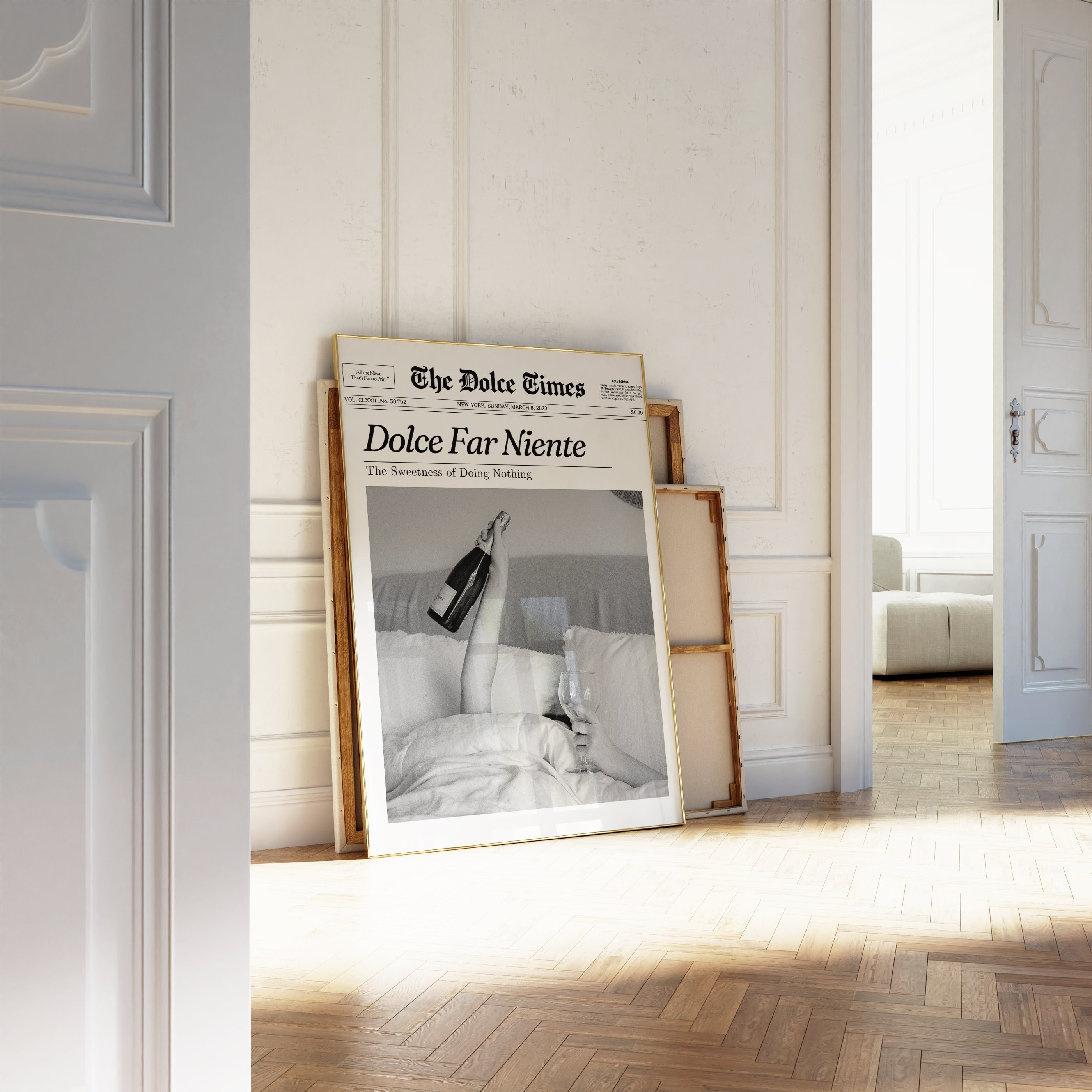Newspaper Art Print, Trendy Wall Poster, New York News, La Dolce Vita ...
