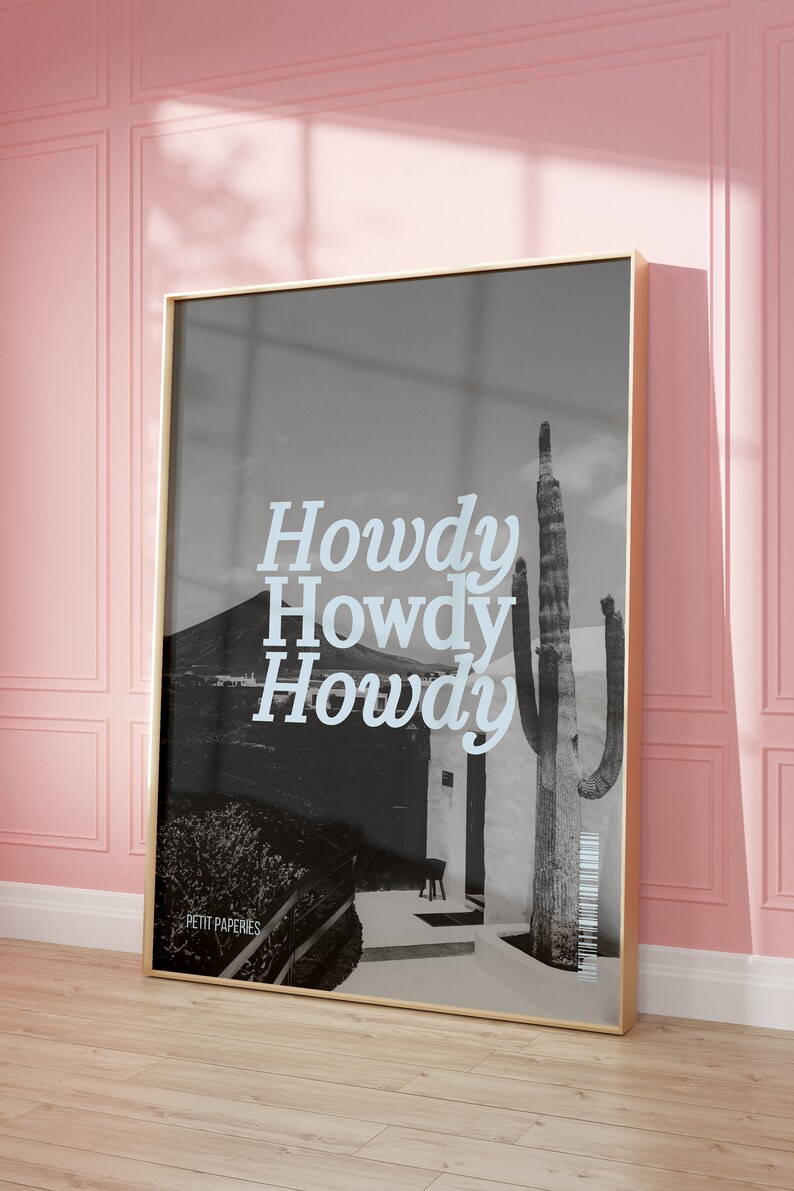 Howdy Western Wall Print Coastal Wall Art Print Trendy - Etsy