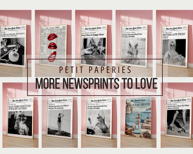 Disco Newspaper Print, Trendy Headline Poster Wall Art, New York News ...