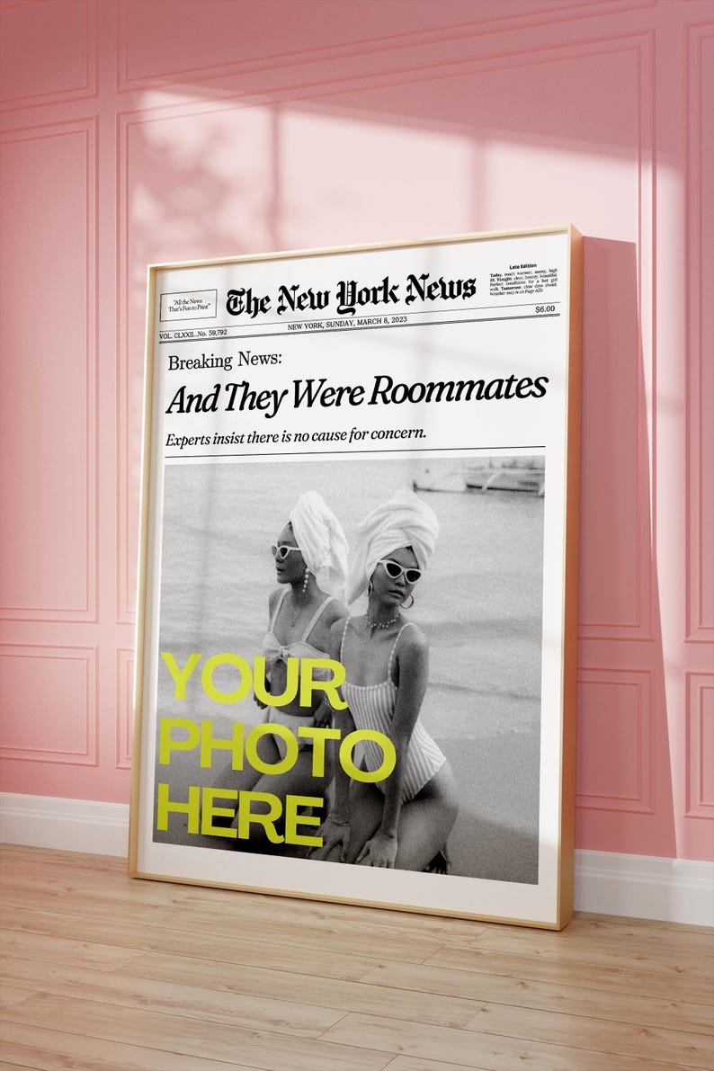 CUSTOM Newspaper Print, Personalized College Dorm, and They Were ...