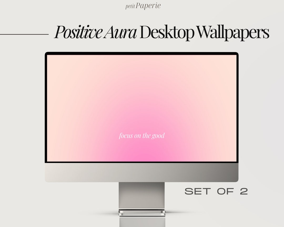 Positive Gradient Aura Pink Affirmations Desktop Wallpapers | Gradient ...