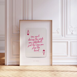 Pink Playing Card Print, Trendy Wall Art, Ace Playing Card, Preppy Wall ...
