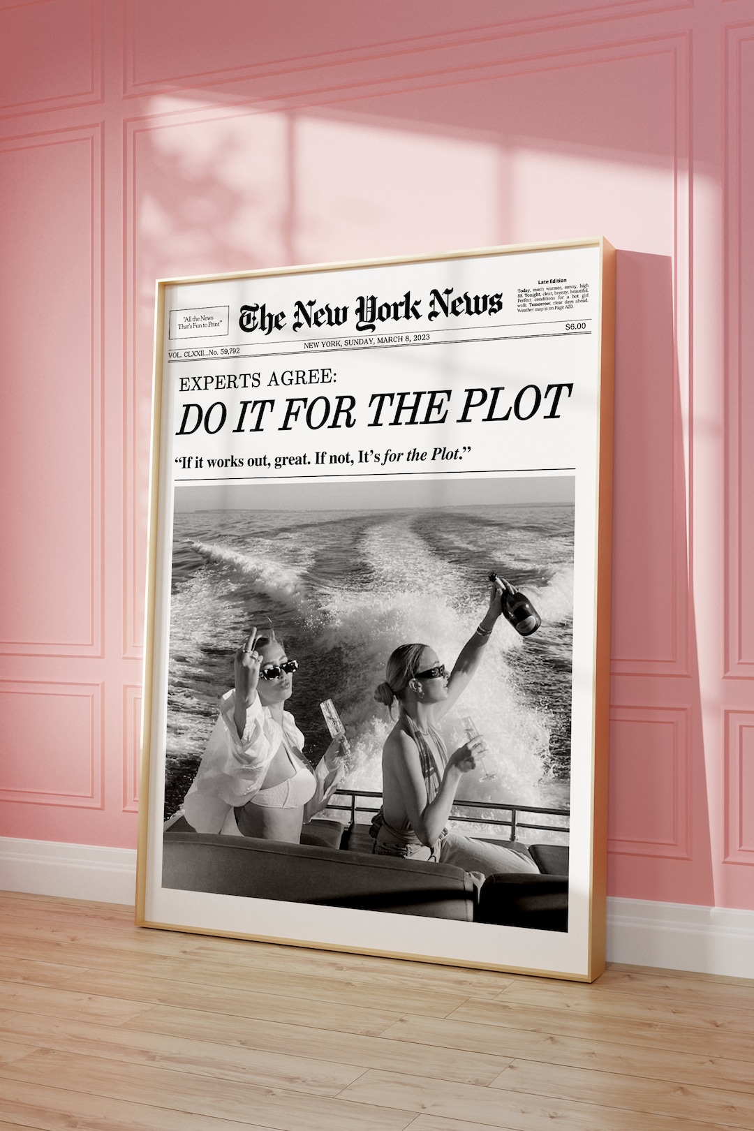 Trendy Newspaper Print, Do It for the Plot, Hot Girls Poster, New York ...