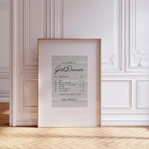 Girl Dinner Print, Trendy Girly Retro Wall Art Print Poster | Guest ...