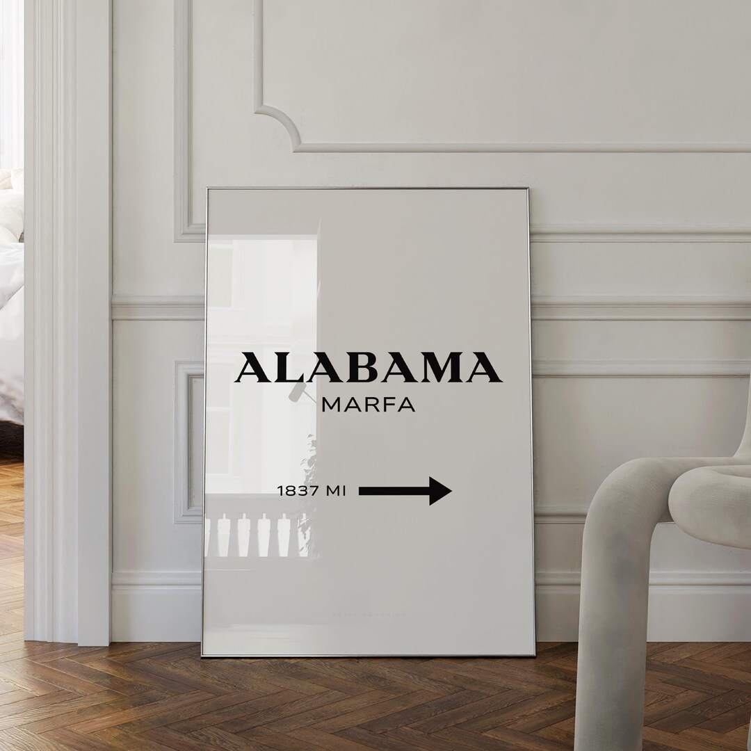 Alabama Wall Art College Poster, Trendy Fashion Luxury Wall Art ...