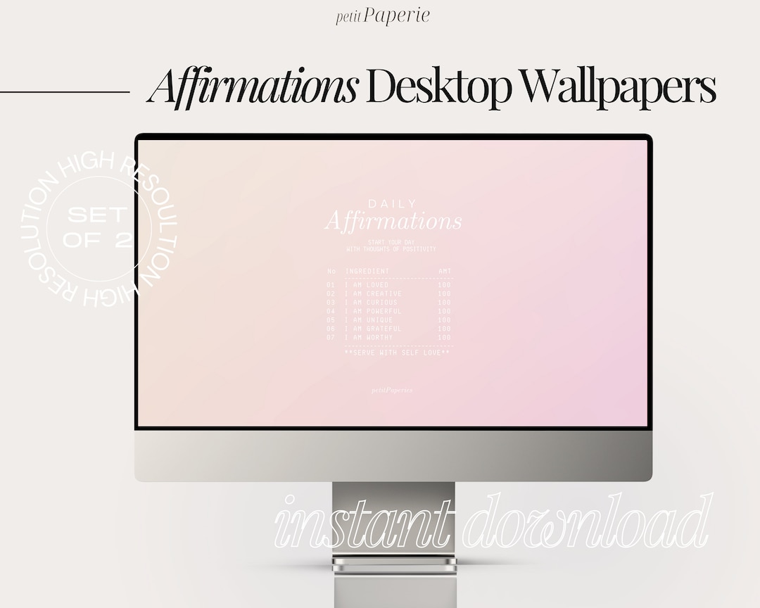 Affirmations Soft Gradient Aura Pink Desktop Wallpaper - Etsy Finland