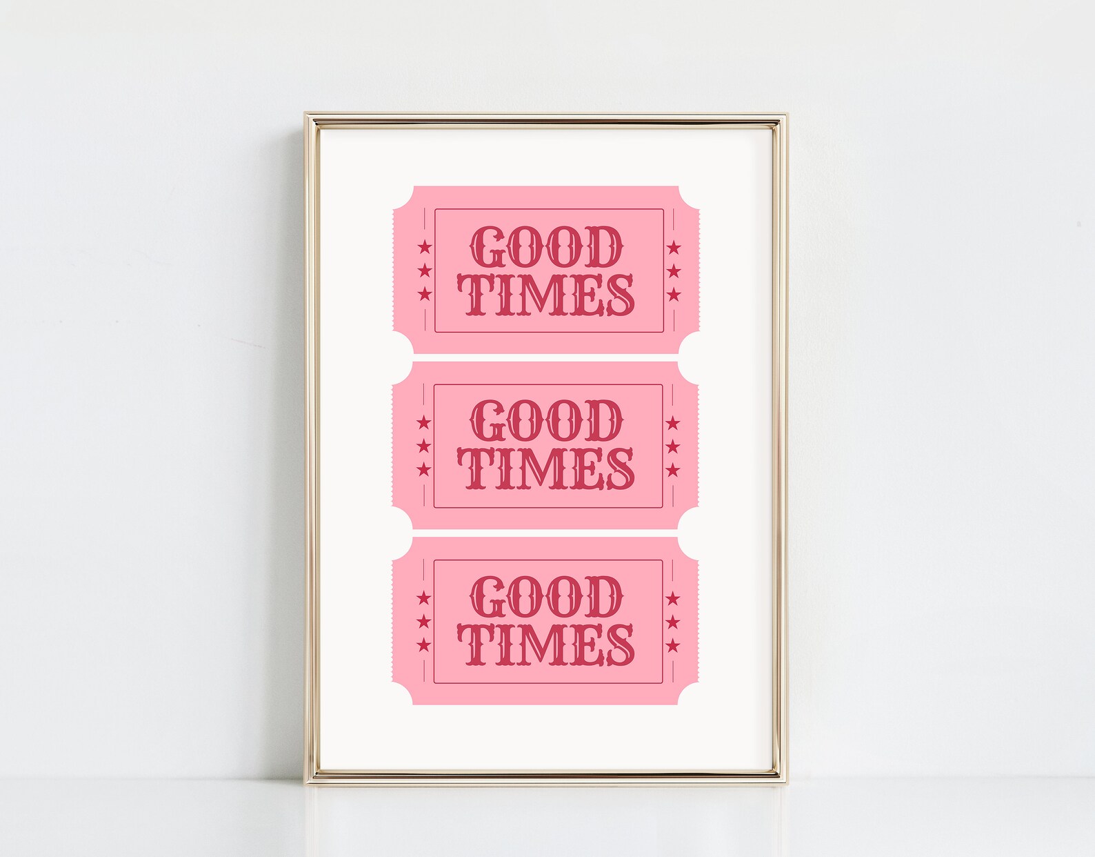 Good Times Ticket Wall Art, Preppy Wall Art Print, Trendy Coastal Wall ...