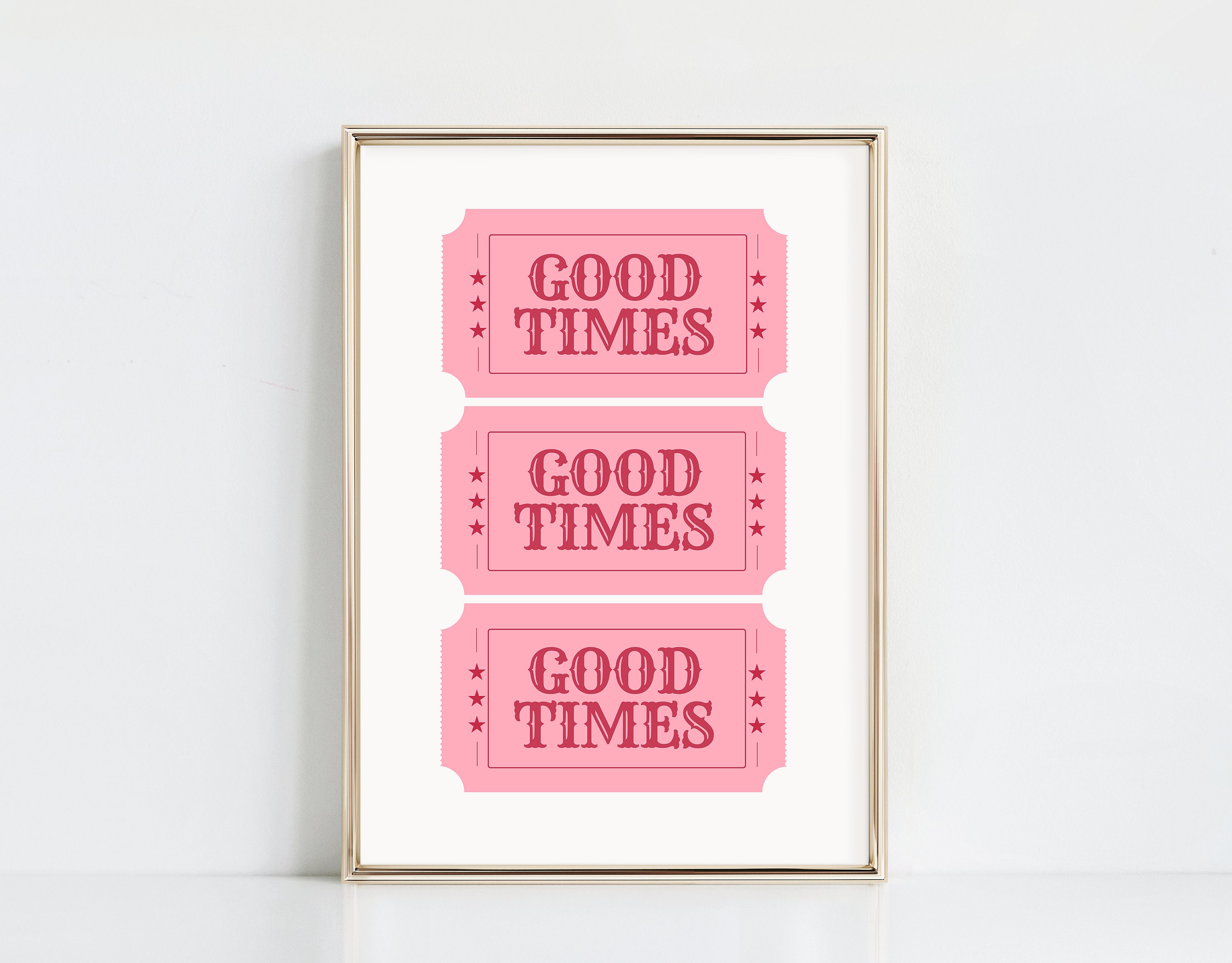Good Times Ticket Wall Art, Preppy Wall Art Print, Trendy Coastal Wall ...