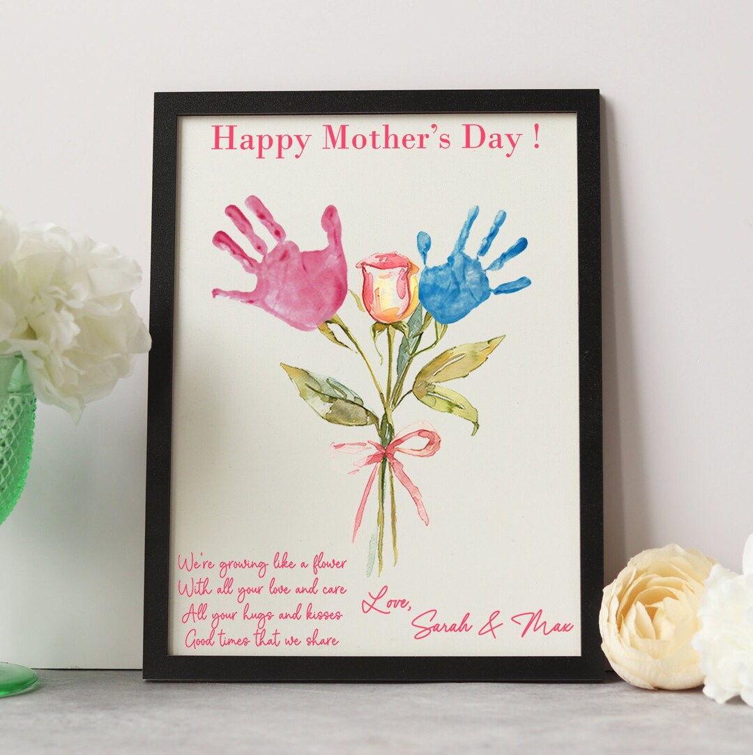 Personalized DIY Handprint Sign, Personalized Handprint Flower, DIY ...