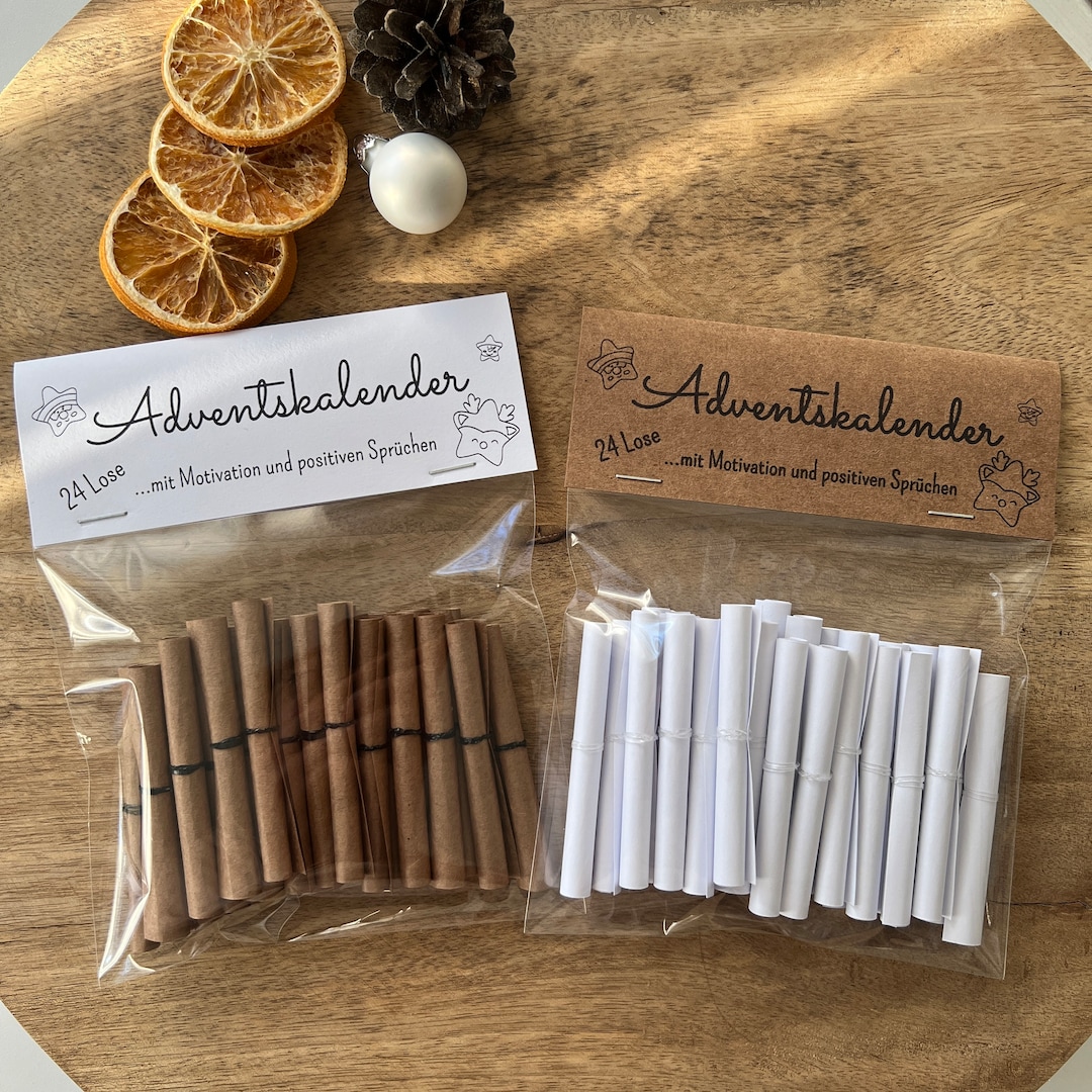 Advent Calendar With 24 Positive Sayings and Thoughts 24 - Etsy