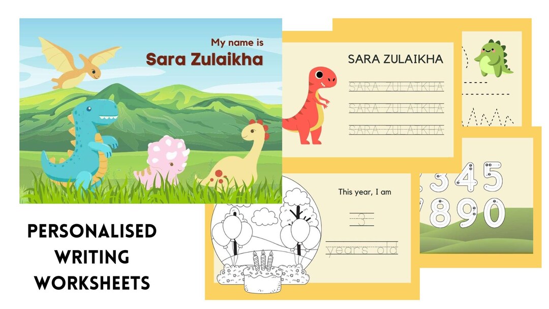 Personalized Name Tracing Handwriting Practice Worksheets - Digital ...