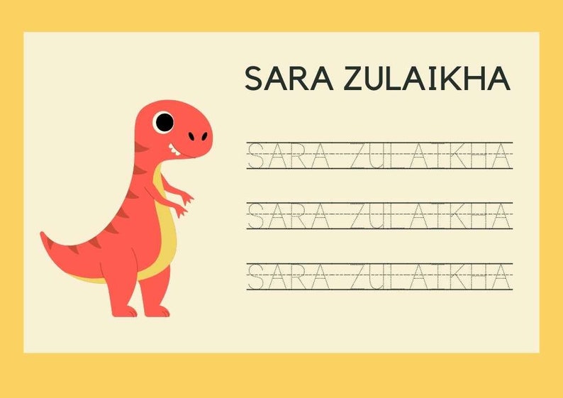 Personalized Name Tracing Handwriting Practice Worksheets - Digital ...
