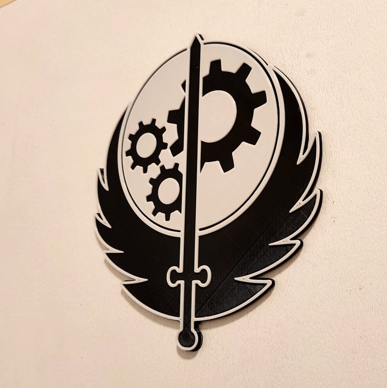 Fan Made Magnetic 3D Printed Brotherhood of Steel Symbol Wall Art, Ad ...