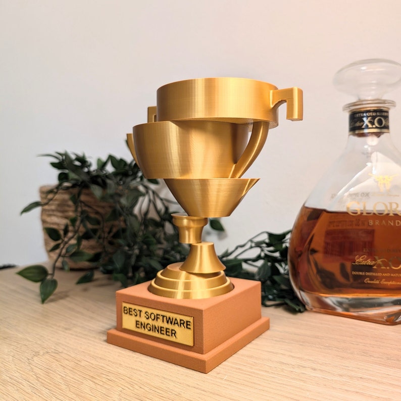 Personalized Glithced Trophy, Programmer Award Design, Gift for ...