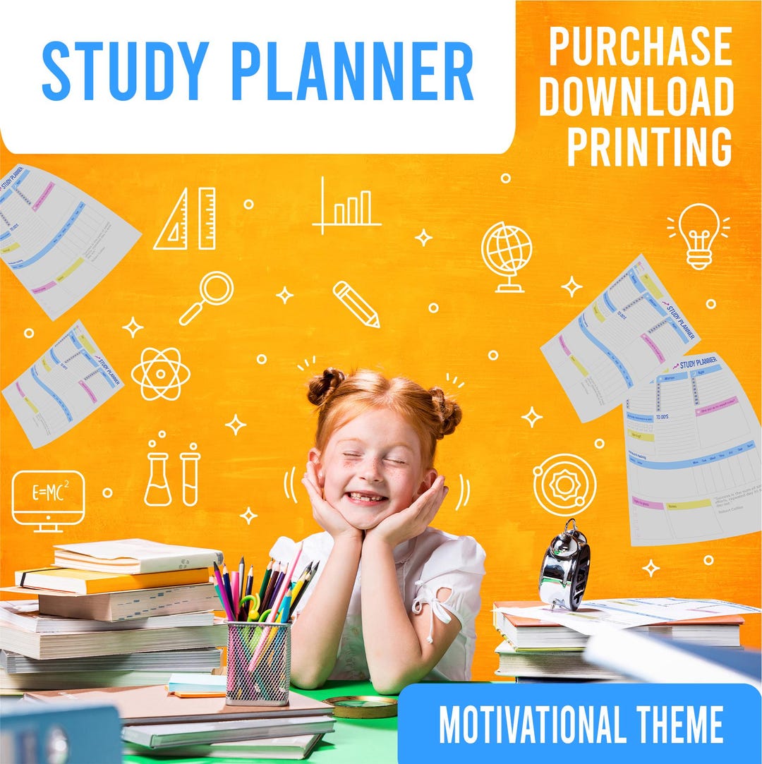 Premium Study Planner, Study Tracker, Printable Study Planner, Back to ...