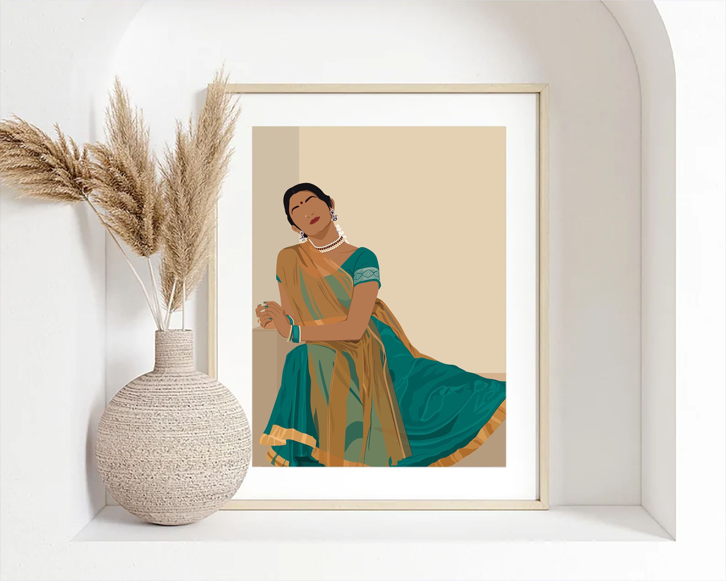 South Indian Art, Telugu Art, South Asian Art, Desi Print, Tamil Wall ...