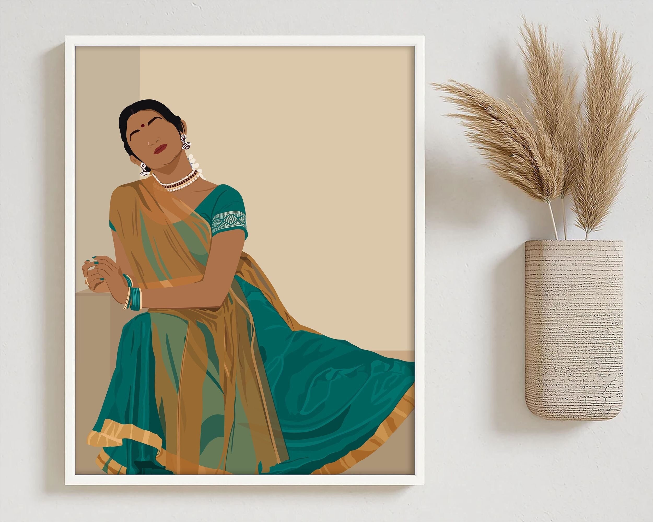 South Indian Art, Telugu Art, South Asian Art, Desi Print, Tamil Wall ...