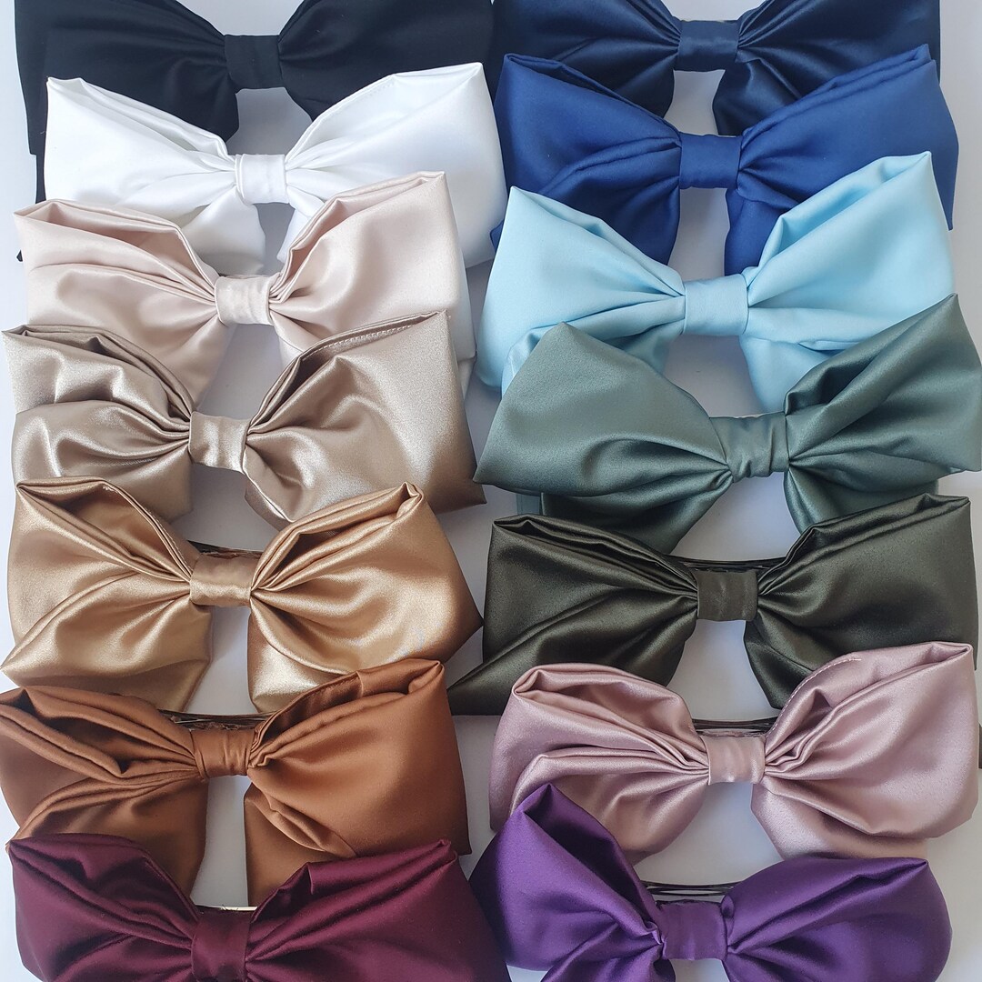 Large Satin Hair Bow Clip - Etsy