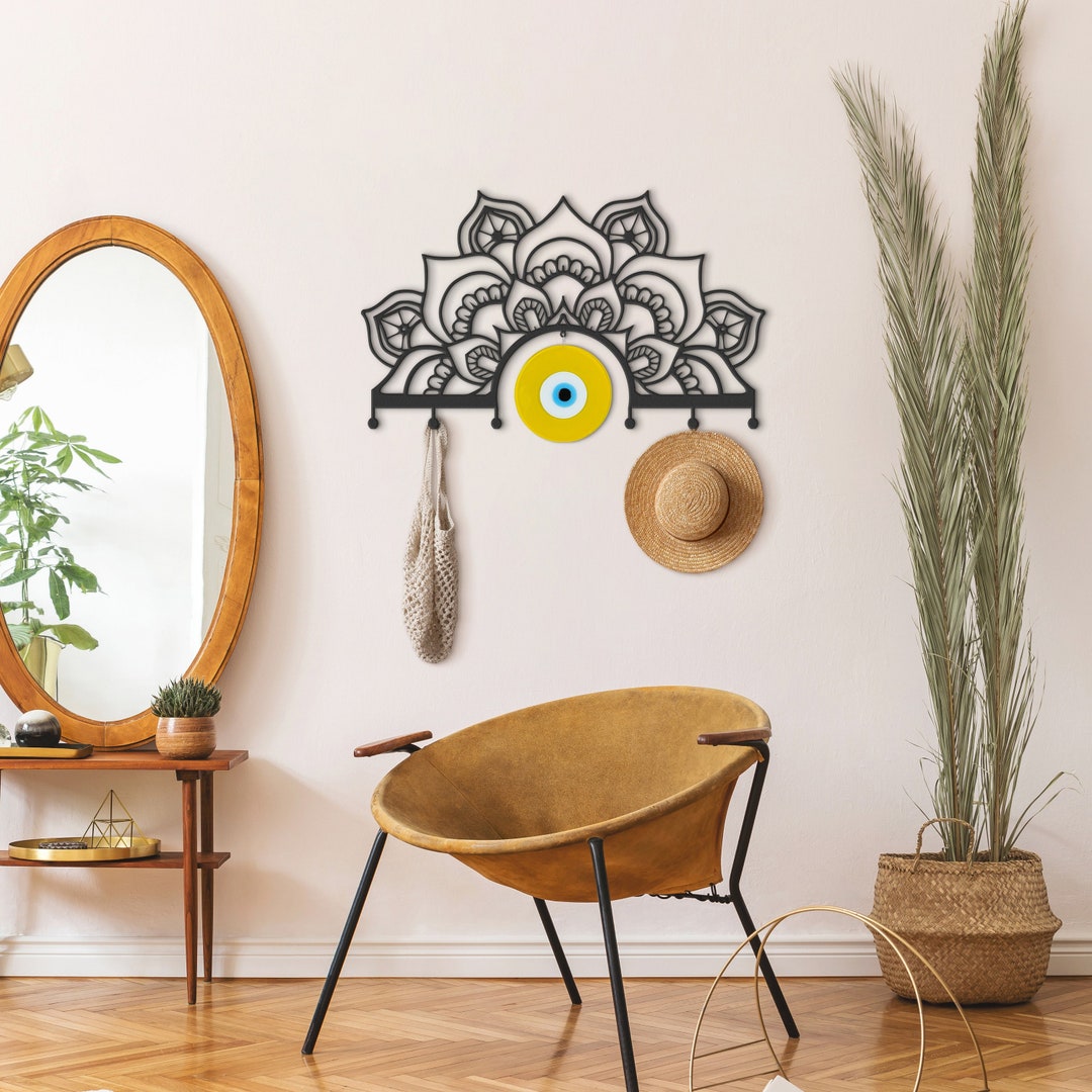 Evil Eye Metal Wall Hook, Decorative Coat Rack, Handmade - Etsy