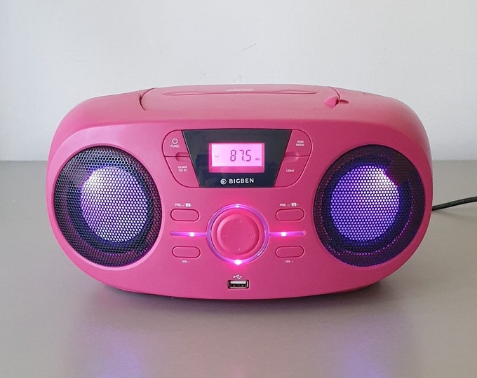 Pink Portable Radio CD/MP3/USB Player Bigben CD61RSUSB - Etsy