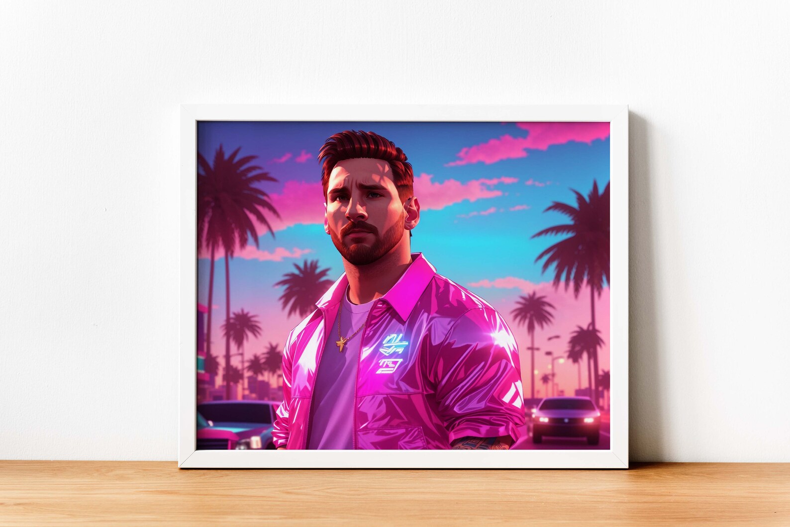 Lionel Messi Miami Vice - Photorealistic Poster in Thermal Print ...