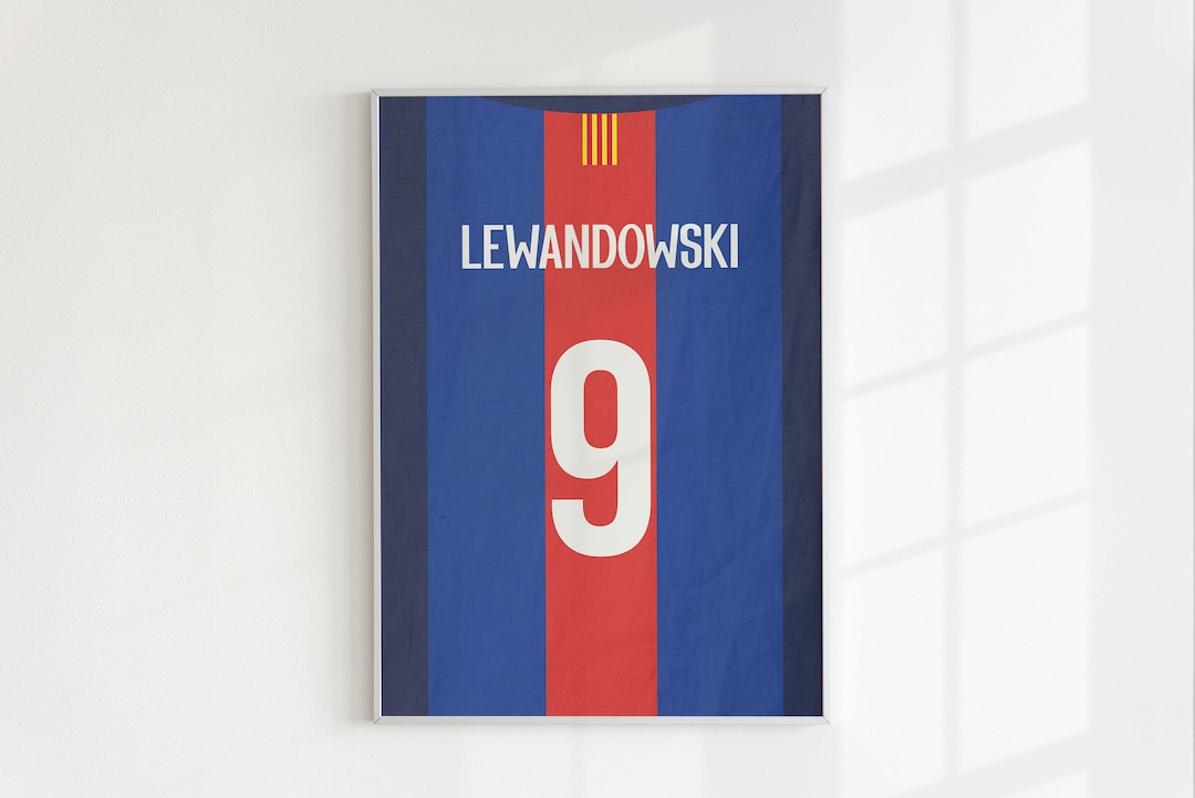 Lewandowski, Barcelona, Football Mural, Photorealistic Thermal Print ...