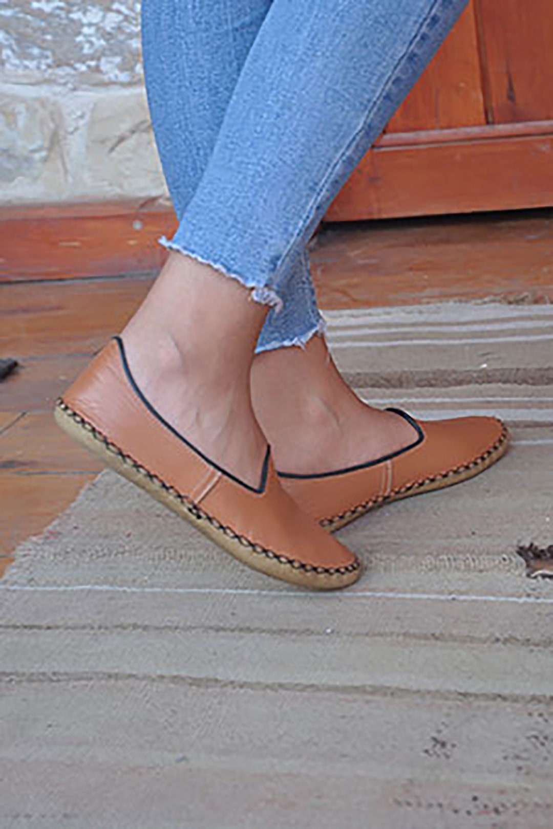 Women Handmade Barefoot Leather Loafer Grounding Shoes Zero - Etsy