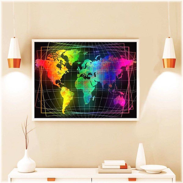 World Map Diamond Painting - Etsy UK