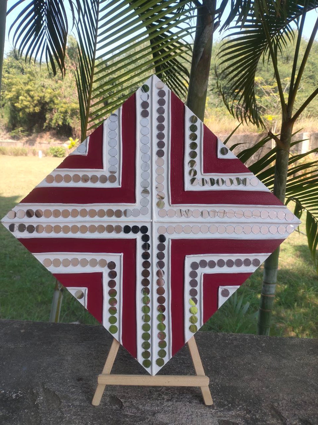 12 Inch X 6mm Hand Made Square Mud and Mirror Work Water Proof - Etsy