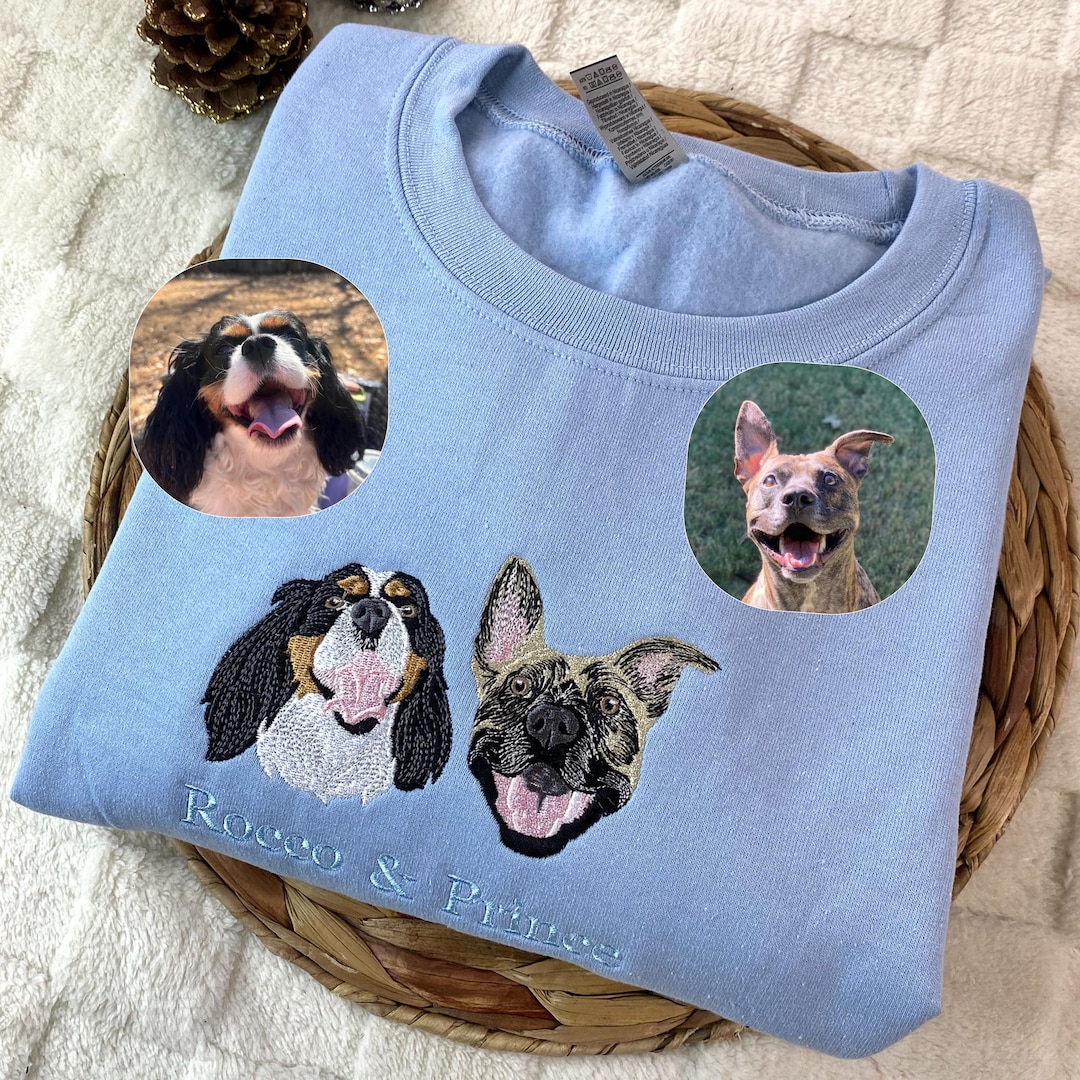 Custom Embroidered Pet Sweatshirt Using Photo Personalized Dog ...