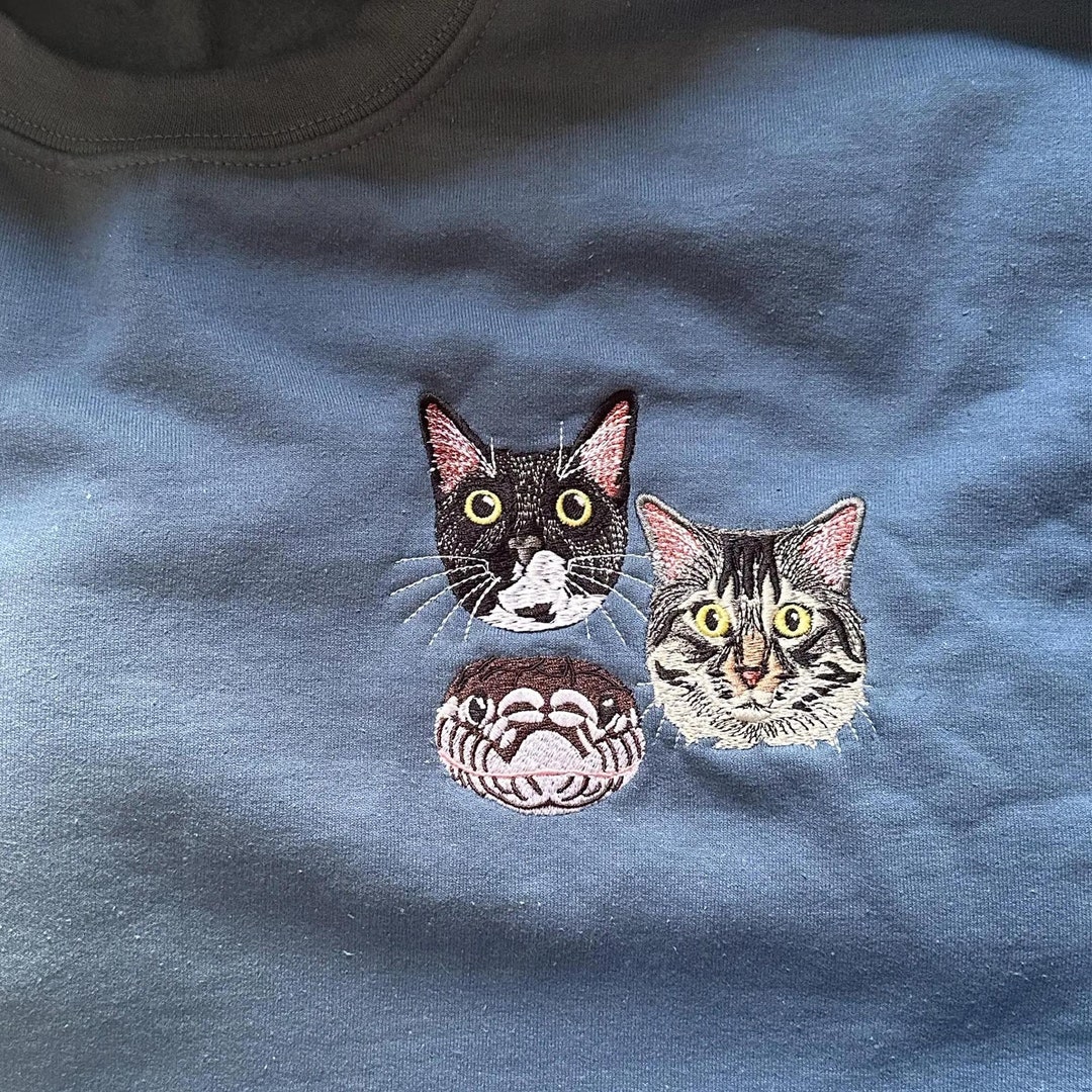 Custom Cat Embroidered Sweatshirt | Custom Pet Shirt | Custom ...